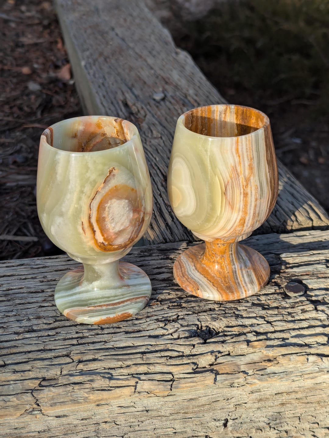 Onyx Wine Glasses / Stone Wine Glass / Set of 2 / Dishes and Glassware ...