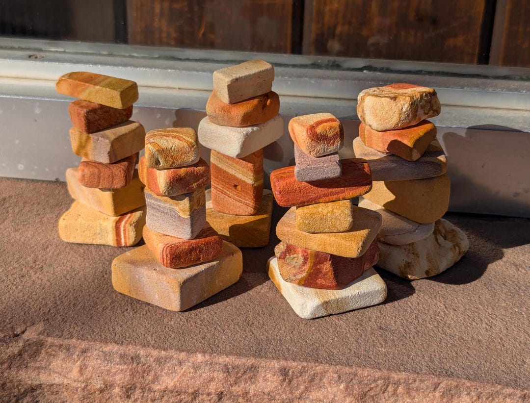 Sandstone Stand-up Tower / Stacked Utah Sand Stone Block Display - Etsy