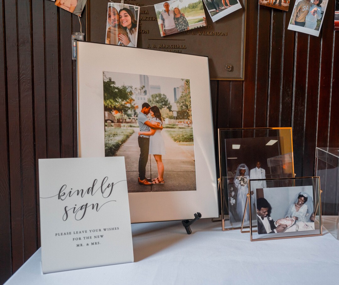 Gold Acrylic Frame Wedding Signs - Prints Only, Available Individually ...