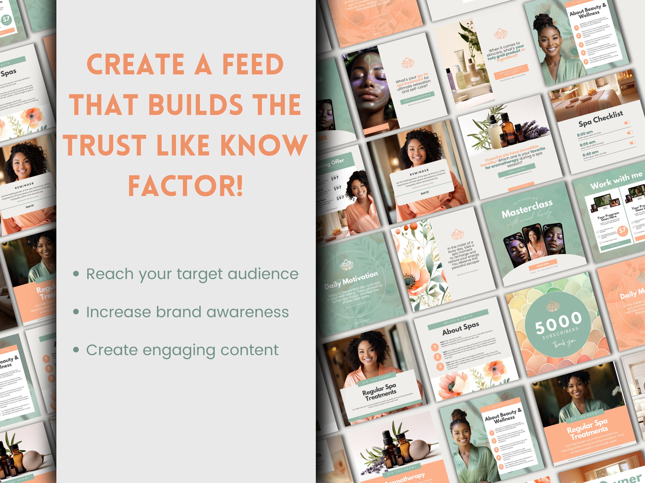 Spa Social Media Template | Spa Instagram Posts | Skincare Social Media ...