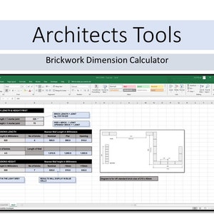 Template Excel Brickwork Dimensions Brick Dims Calculator for Architects. - Etsy