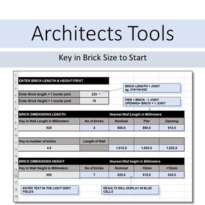 Template Excel Brickwork Dimensions Brick Dims Calculator for ...