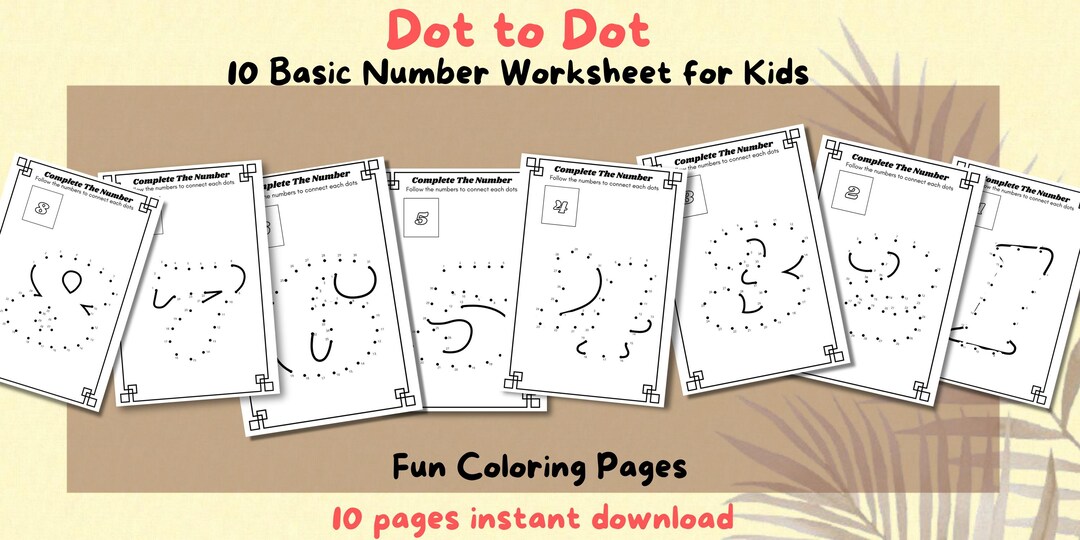 Dot to Dot 10 Basic Number Activity for Kids Simple Dot to Dot ...
