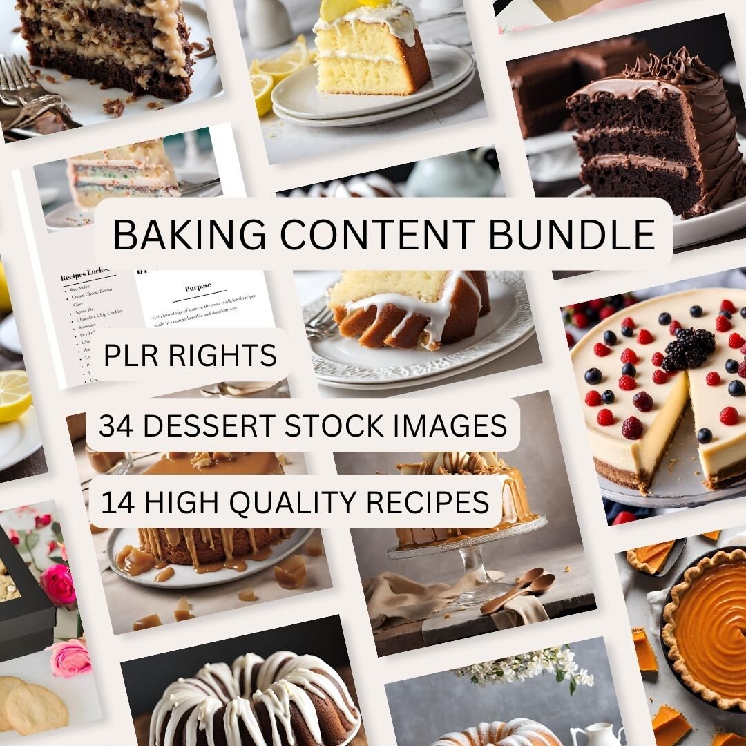 Bakery Bundle | Dessert Recipes Ebook and Dessert Stock Images - Etsy
