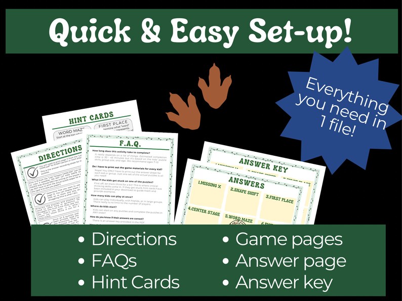 Escape Room for Kids Printable Kit Lost Torosaur Kids Puzzle Family ...