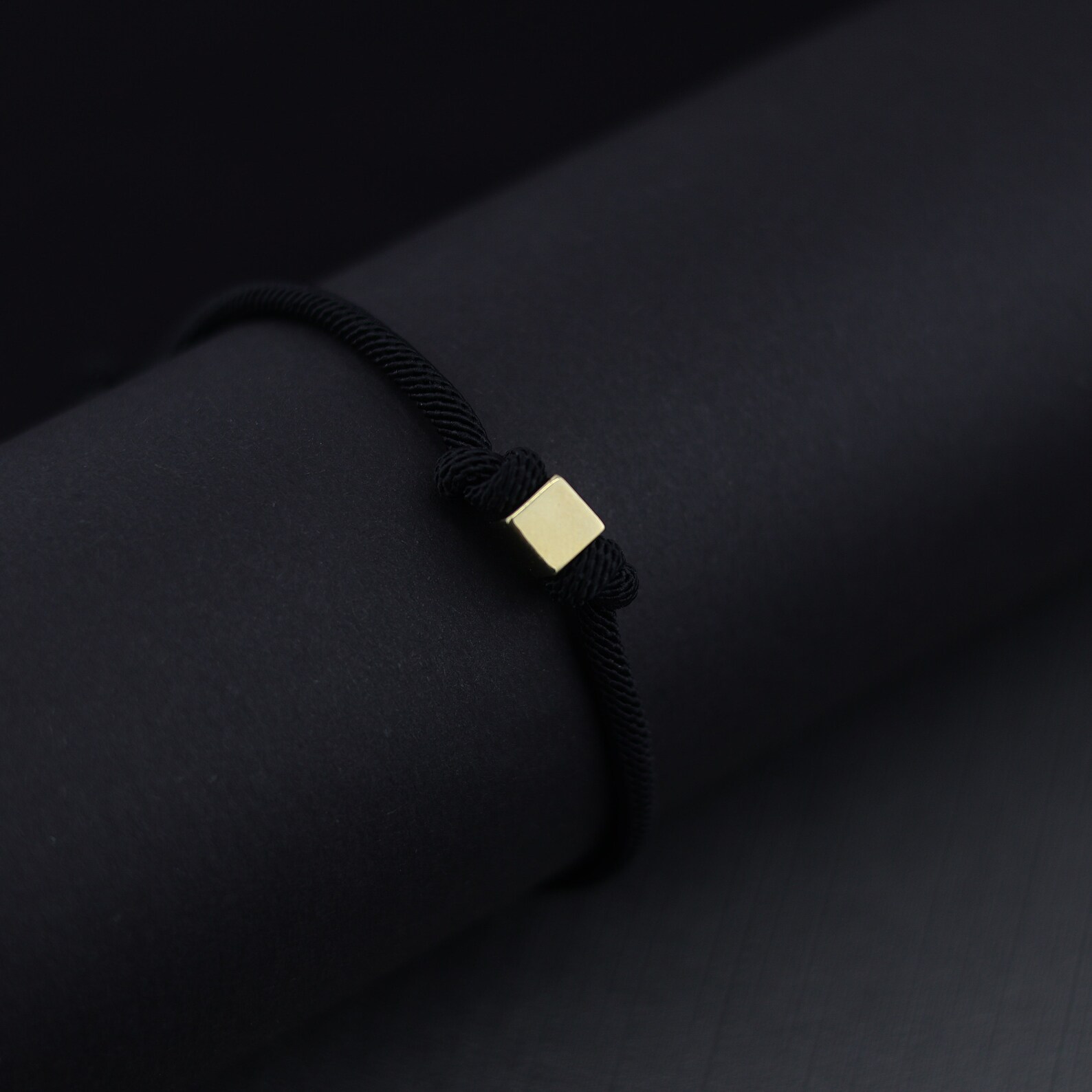 Personalized Gold Cube Initial Bracelet for Men , 14k Solid Gold Custom ...