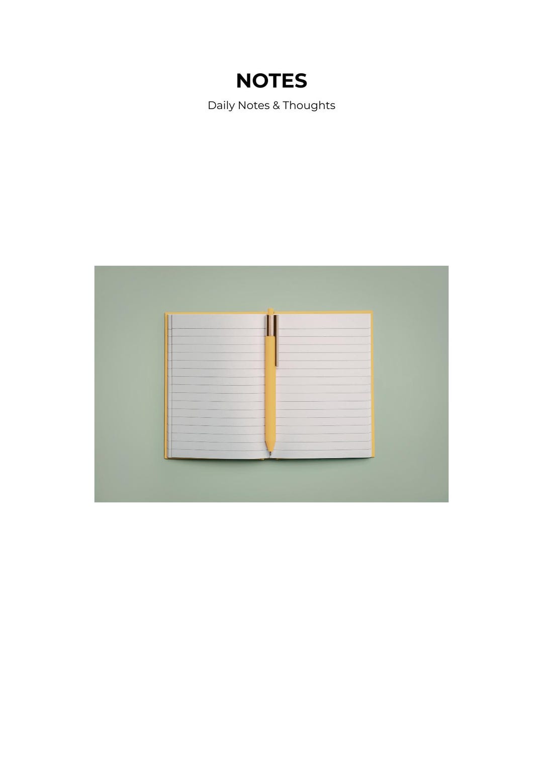 Daily Notes Printable PDF – Lined Notes Pages – Minimalist A4 Notes ...