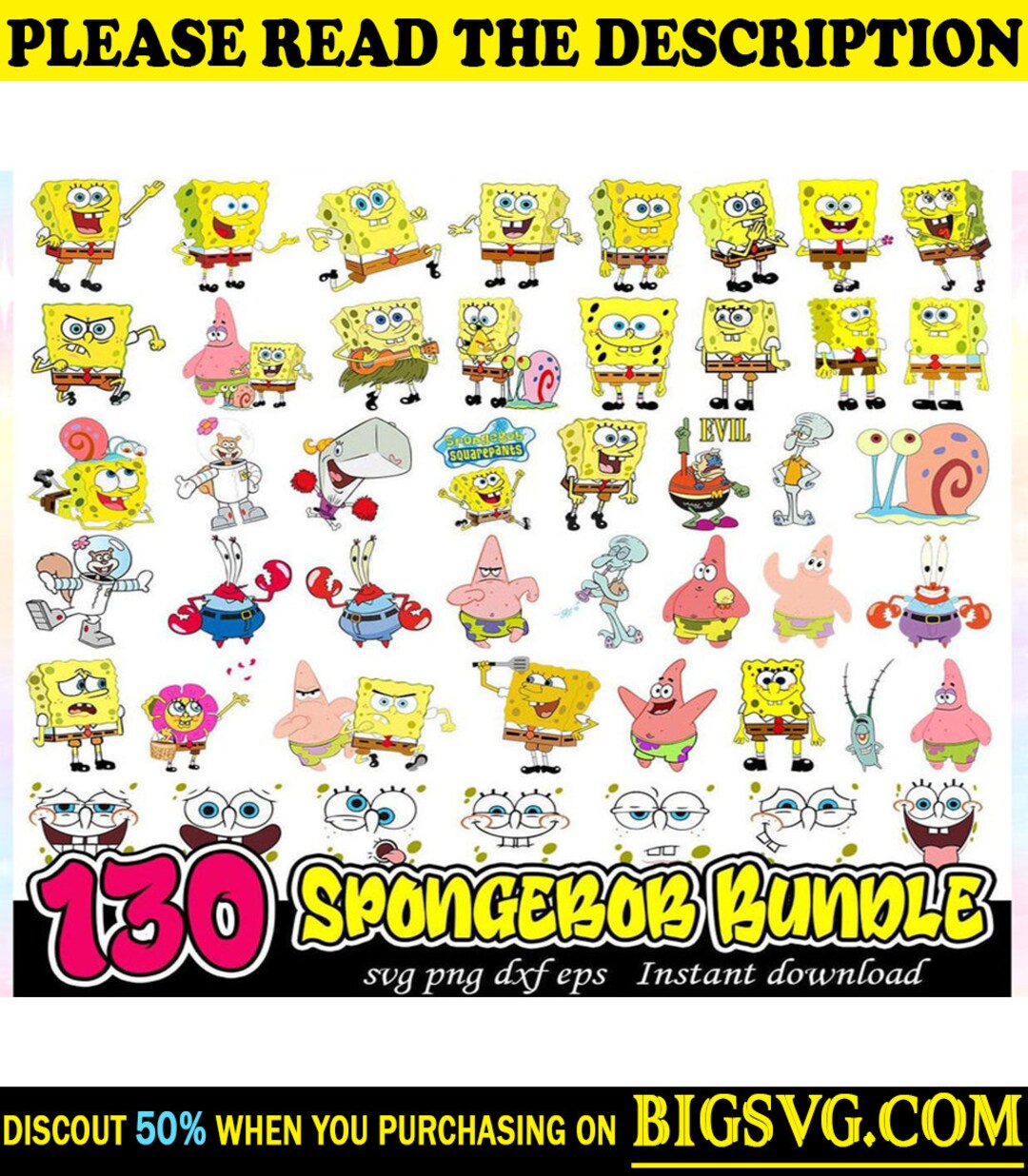 Spongebob Friend Faces Svg, Spongebob Faces Cricut, Squarepants Svg ...