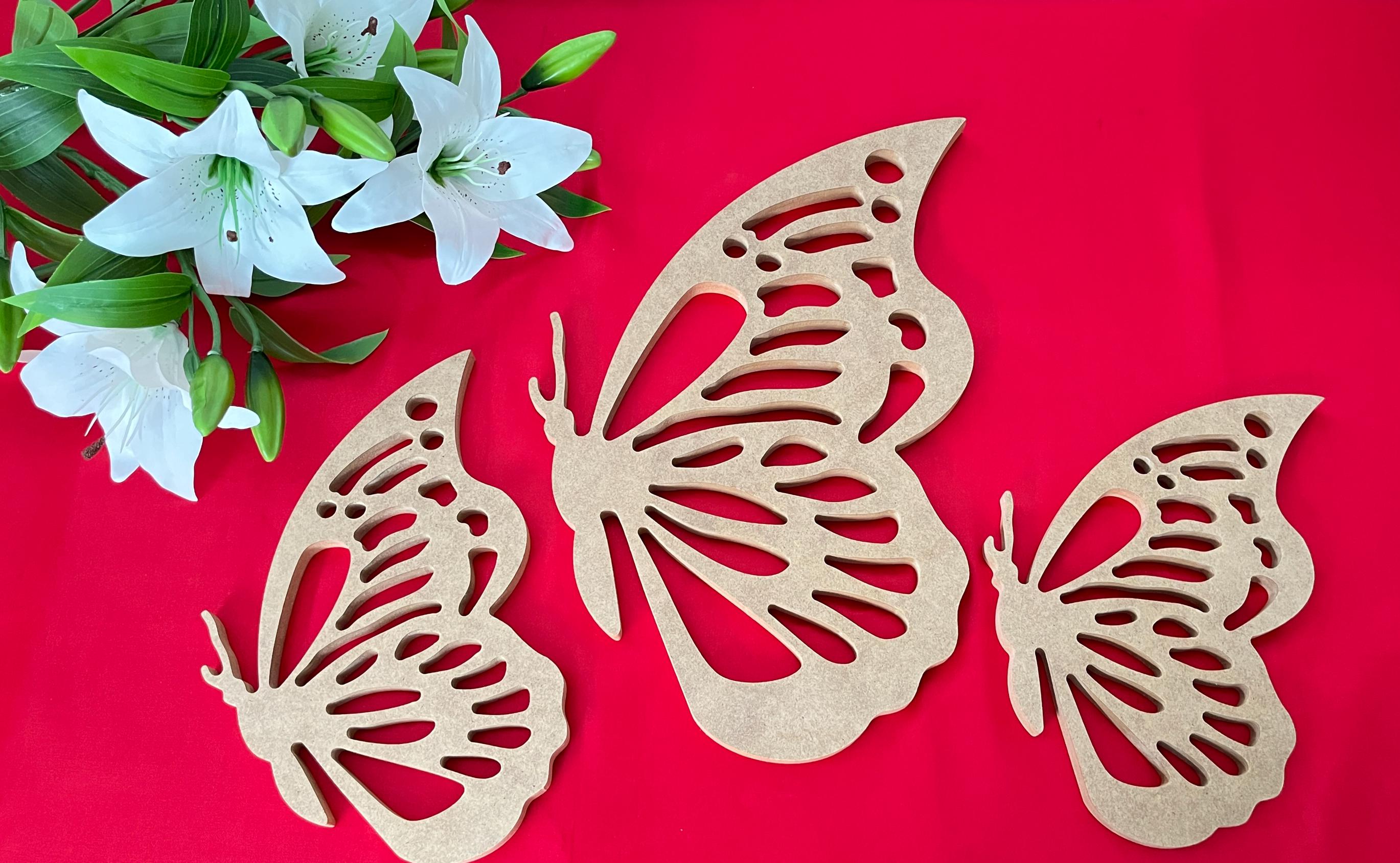Set of 3 Wooden Butterflies Backdrop, Butterfly Party Prop, Birthday ...