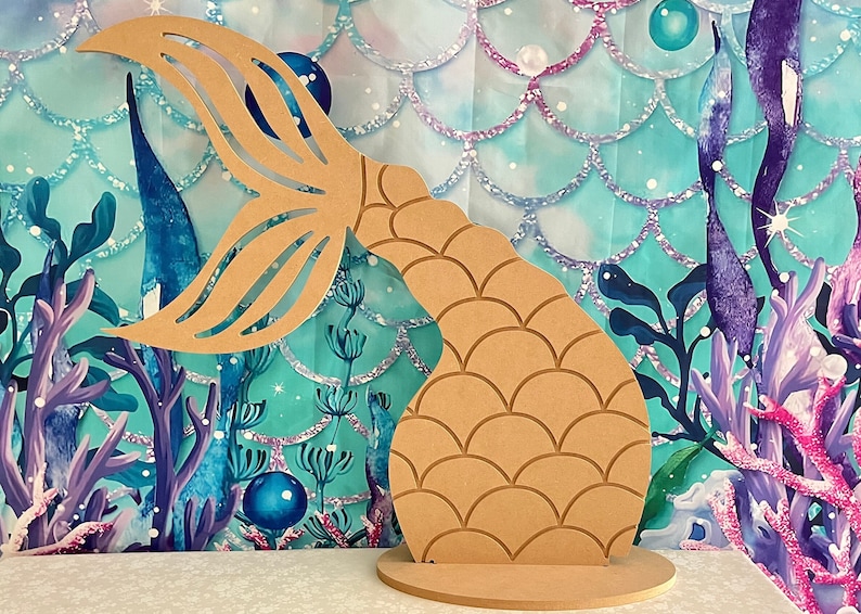 Wooden Mermaid Tail, Mermaid Party Prop, Under the Sea Party, Under the ...
