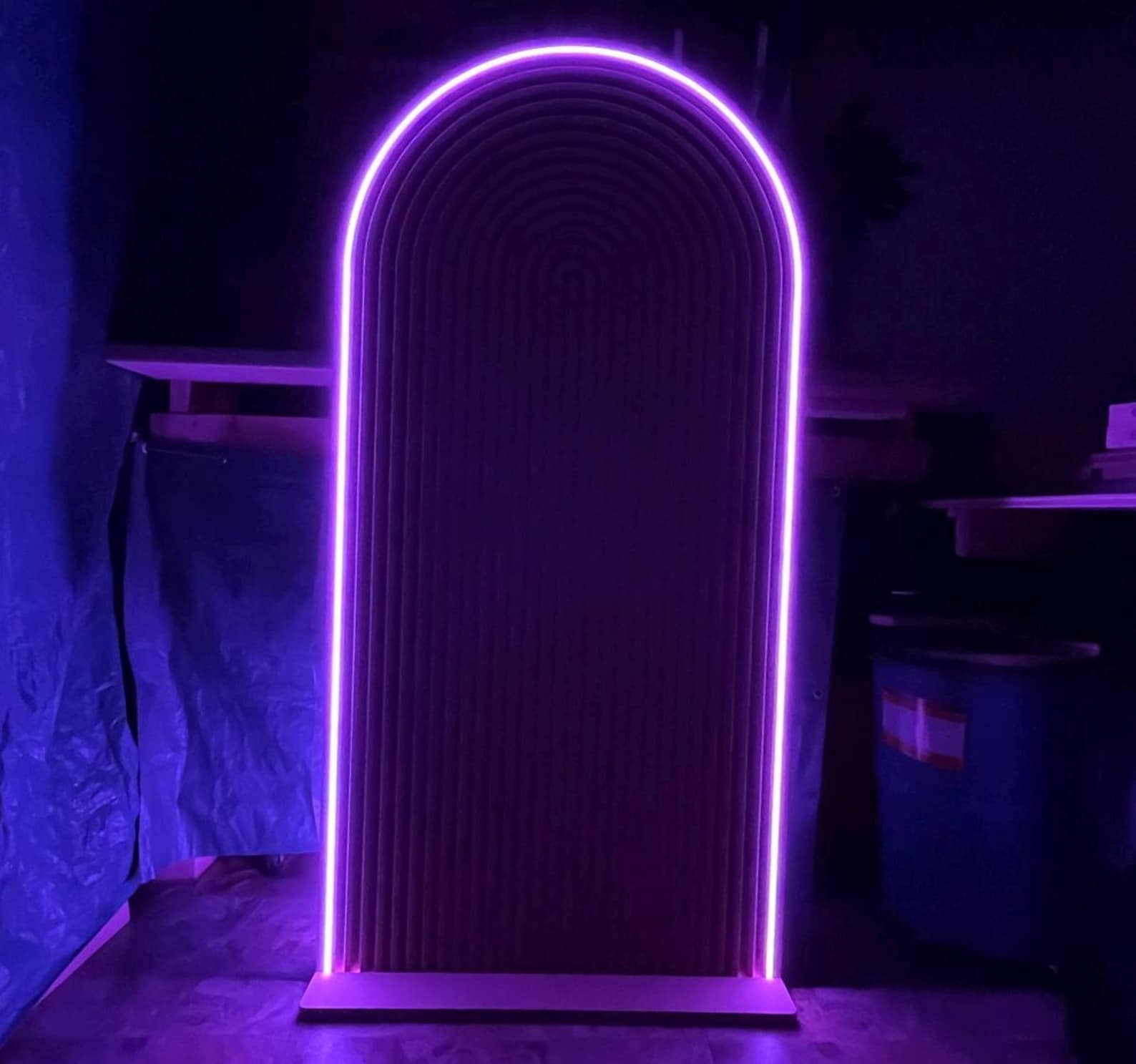 RGB Neon Party Backdrop: Wood Round Arch, Event Wall Display - Etsy
