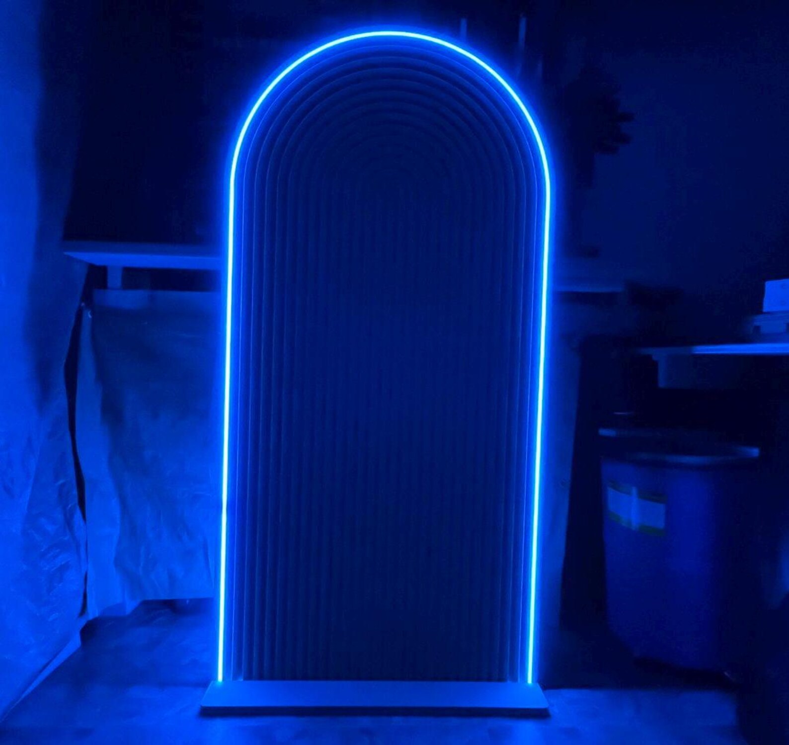 RGB Neon Party Backdrop: Wood Round Arch, Event Wall Display - Etsy
