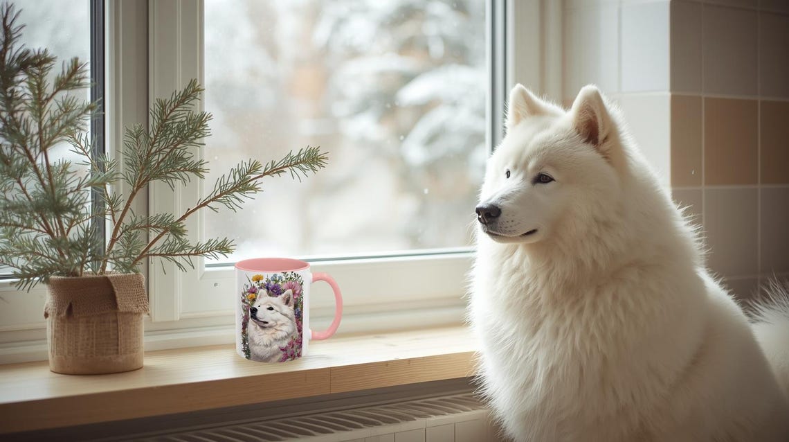 Samoyed Coffee Mug, Unique Dog Lover's Gift, Ceramic Cup, Pet Owner ...