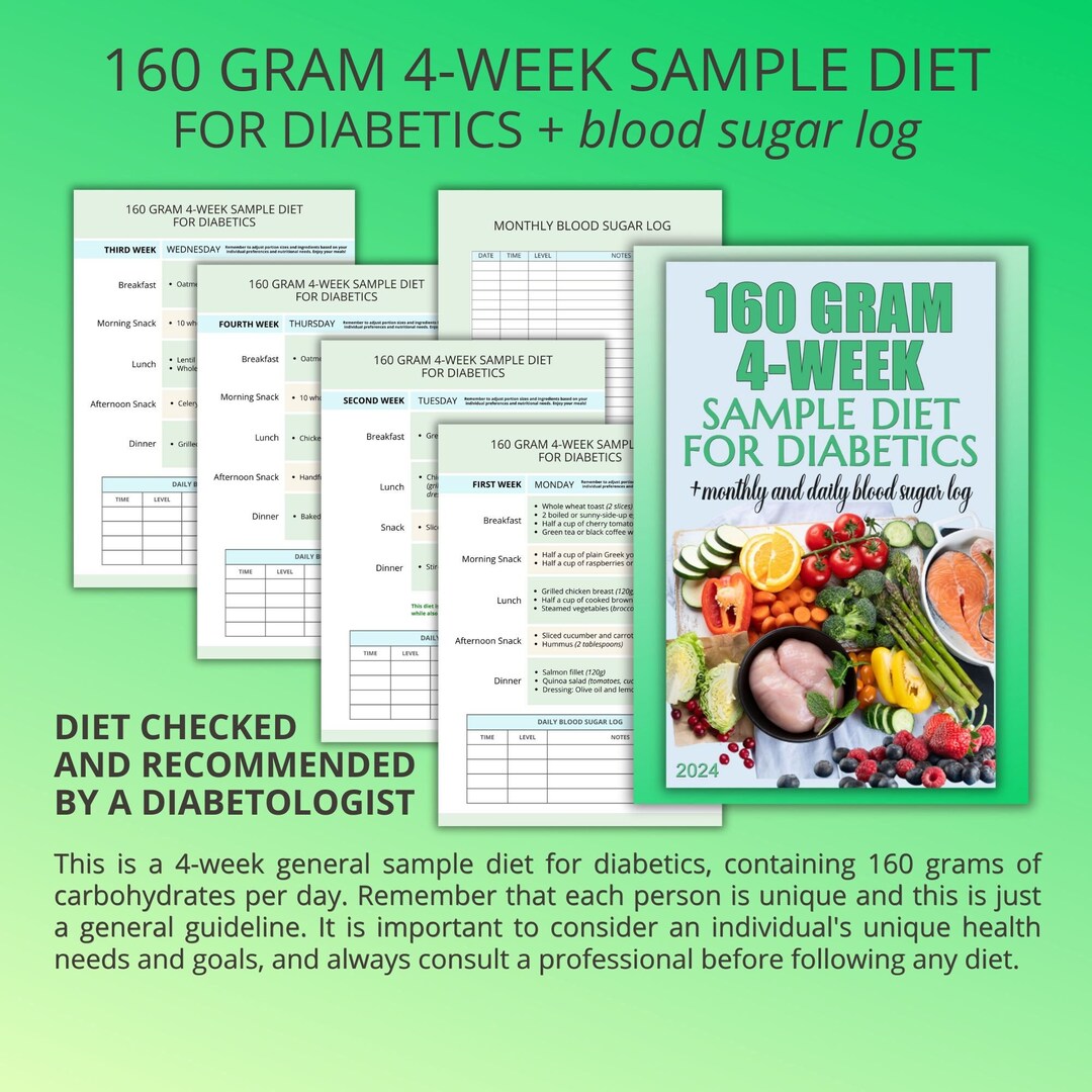 Diabetic Sample Diet 4-week 160 Gram Sample Diet for Diabetics Diet ...
