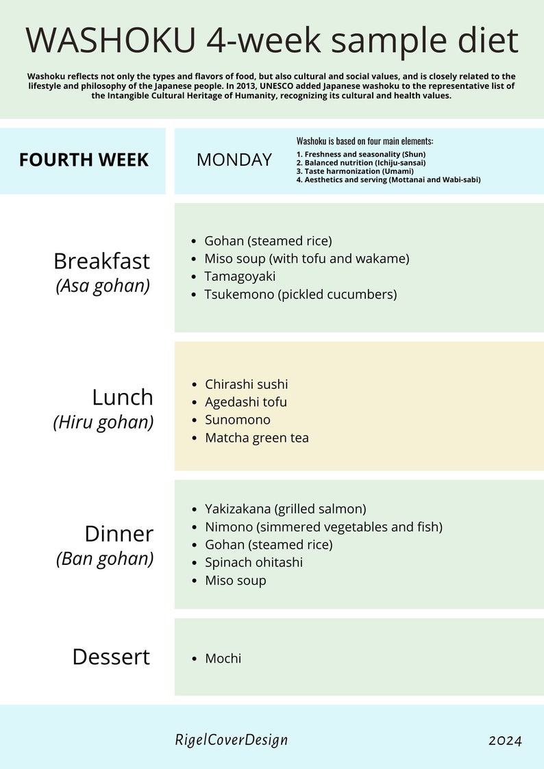 Washoku Diet Healthy Eating Japanese Cuisine 4-week Diet Healthy ...