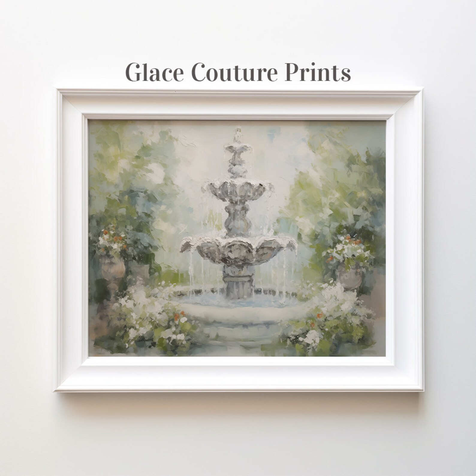 Fountain in Spring Garden | Digital Download | Printable Wall Art | - Etsy