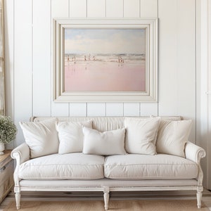 Pink Sandy Beach Scene | Digital Download | Printable Wall Art | - Etsy