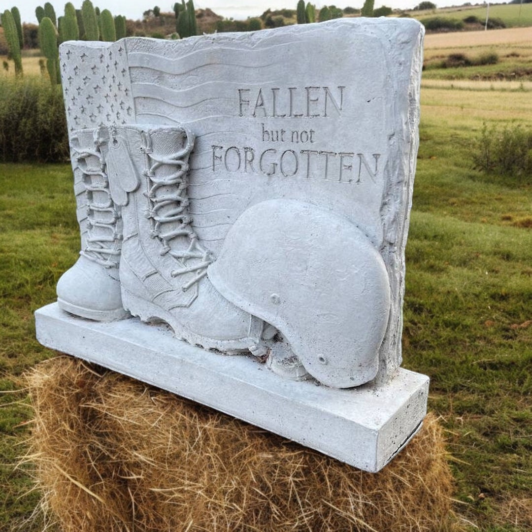 Detailed Rock Inscribed Sculpture Stone Rock Fallen Not Forgotten ...