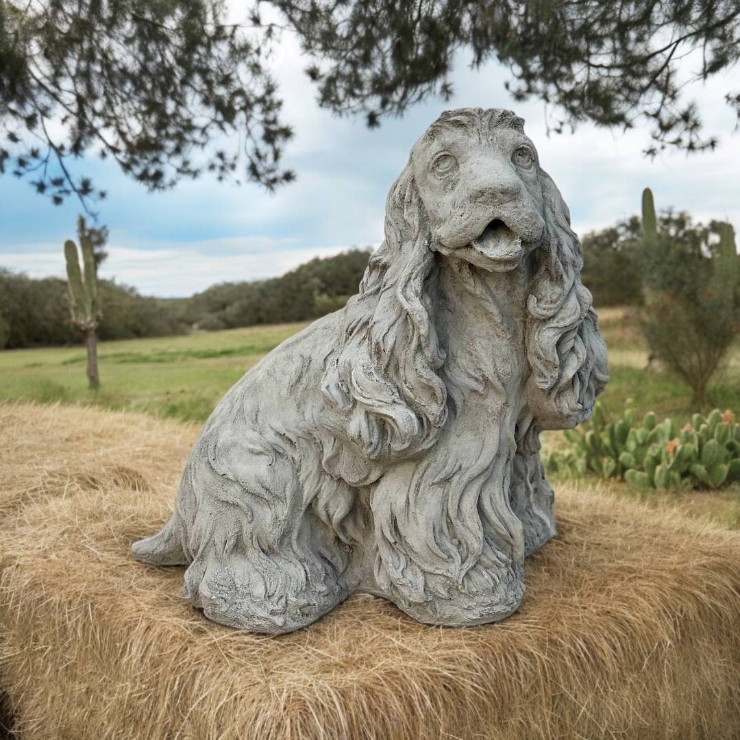 Cocker Spaniel With Open Mouth Statue Farmhouse Cocker Spaniel Puppy ...