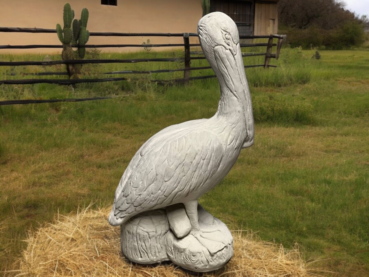Standing Pelican Statue Stone Massive Bird Figurine Realistic Pelican ...