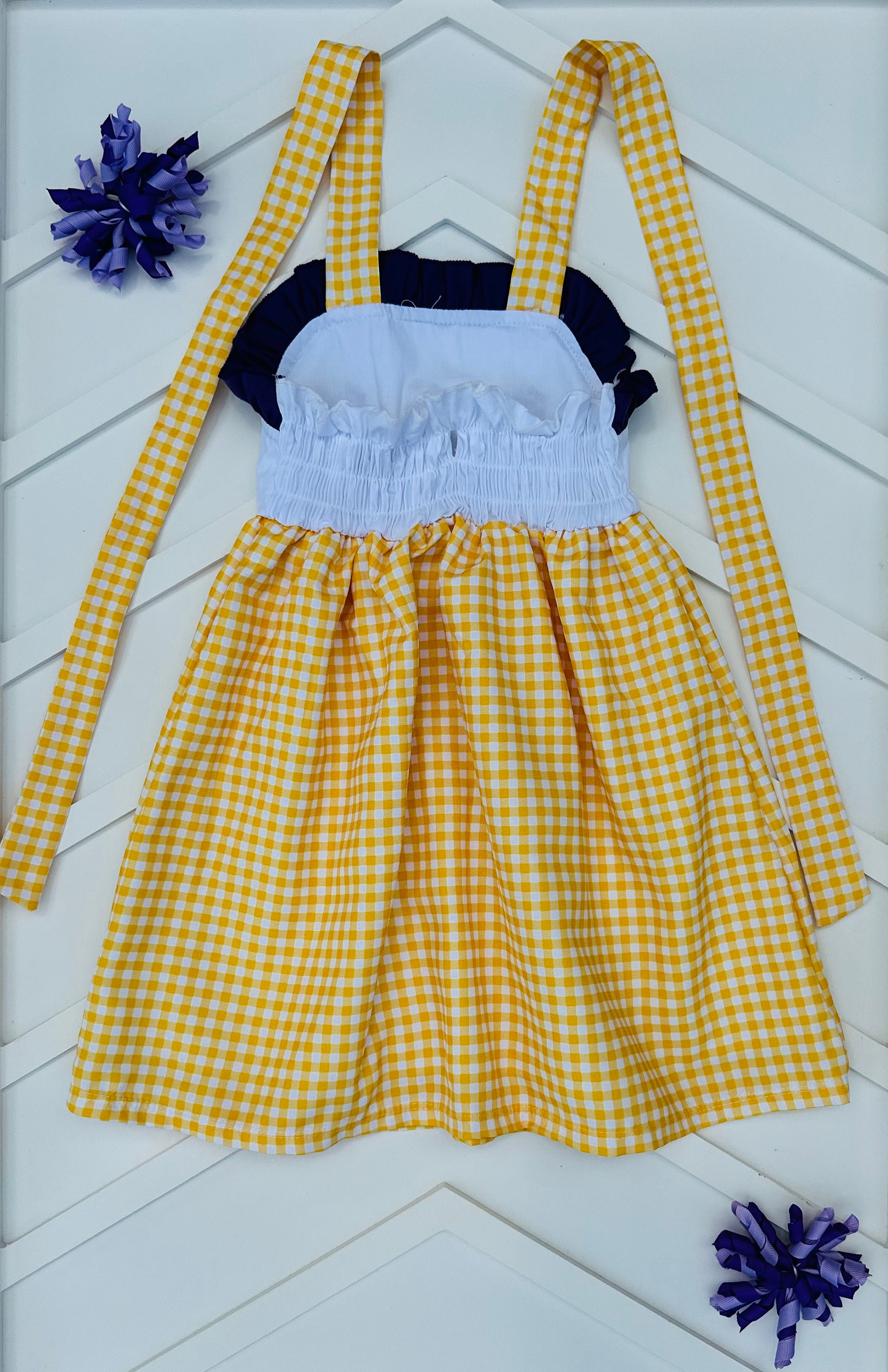 LSU Toddler Girl Embroidered Dress Purple and Yellow Geaux Tigers ...