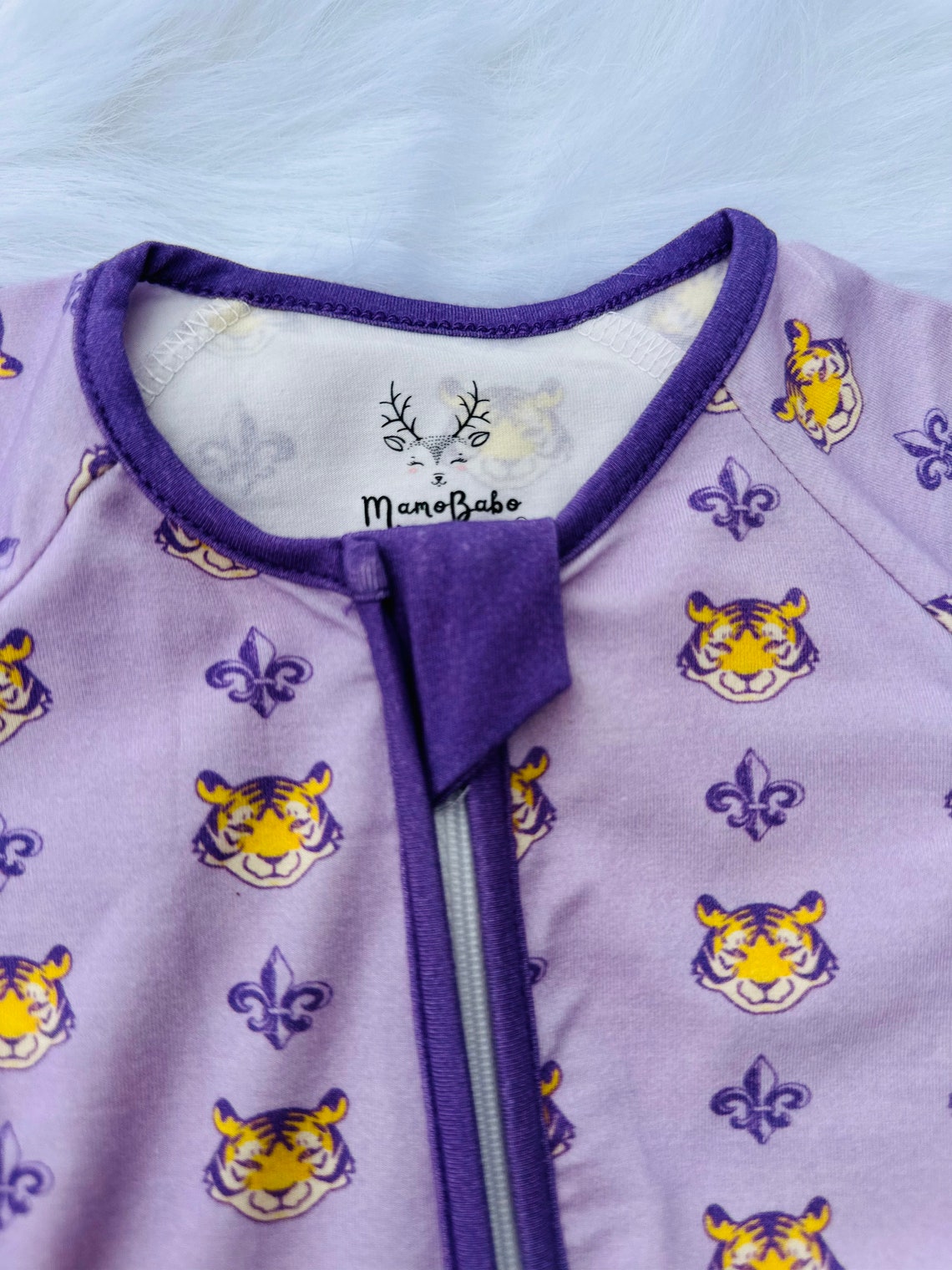 Louisiana Baby Bamboo Pajamas, Bamboo Baby Sleeper, LSU Baby, Zippered ...