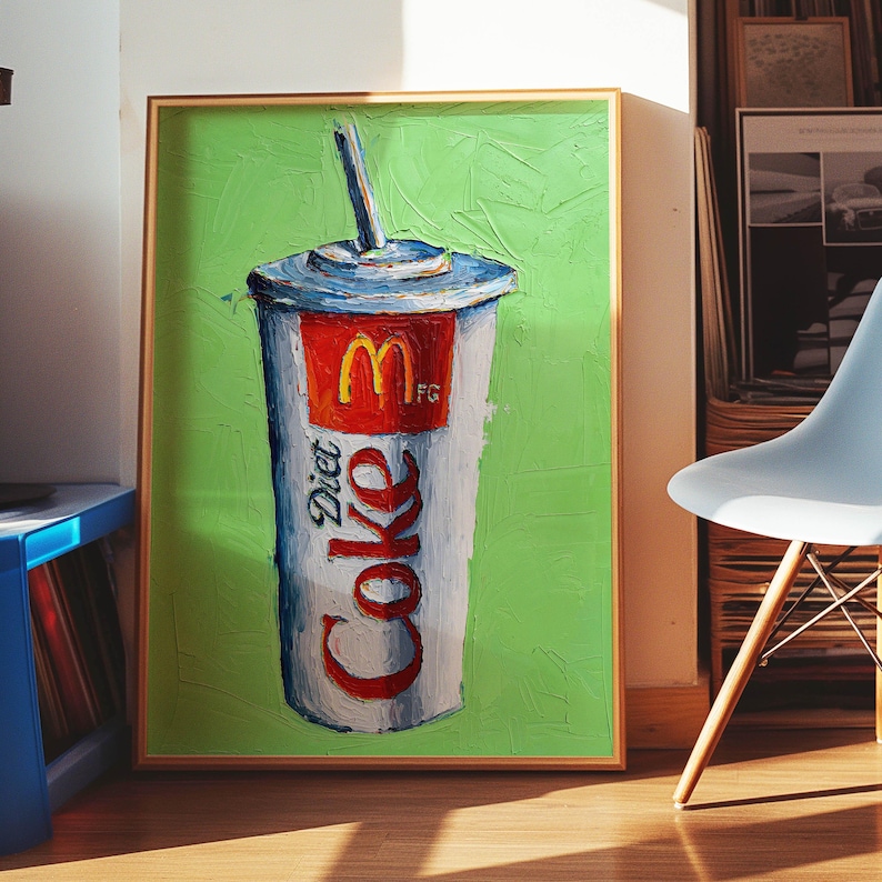 Mc Diet Coke Cup Oil Painting Art Print - Etsy