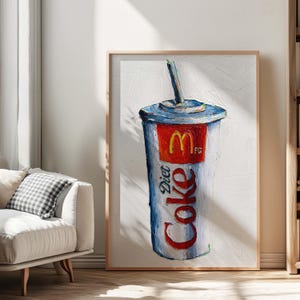 Mc Diet Coke Cup Oil Painting Art Print - Etsy