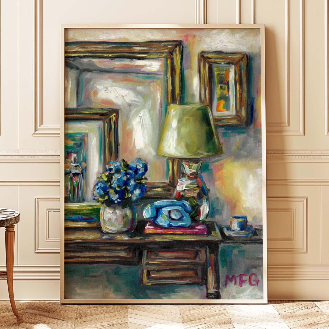 Interior Still Life Oil Painting Art Print - Etsy