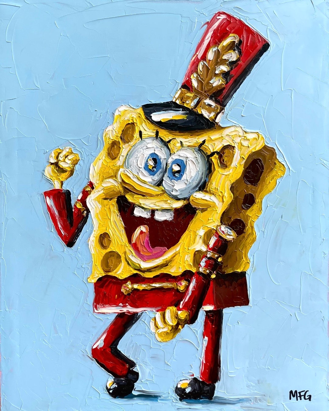 Band Spongebob Oil Painting Art Print - Etsy