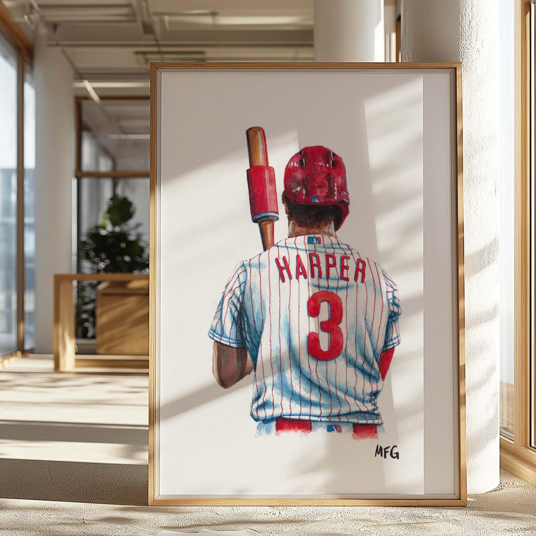 Bryce Harper Water Color Painting- Art Print - Etsy