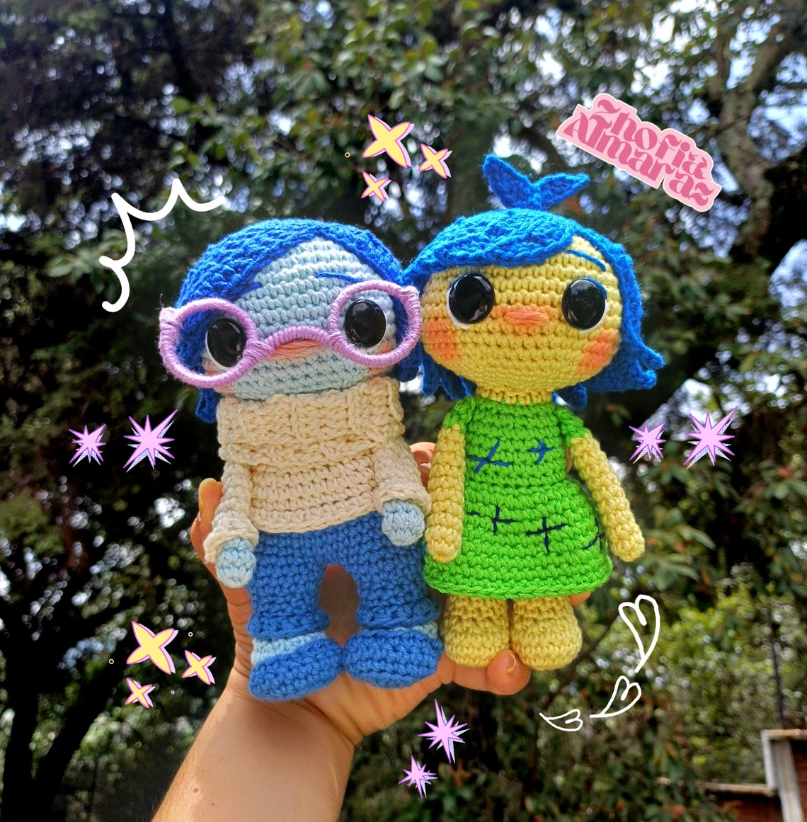 Joy/ Sadness Bundle Inside Out AMIGURUMI INSPIRED Crochet Pattern - Etsy