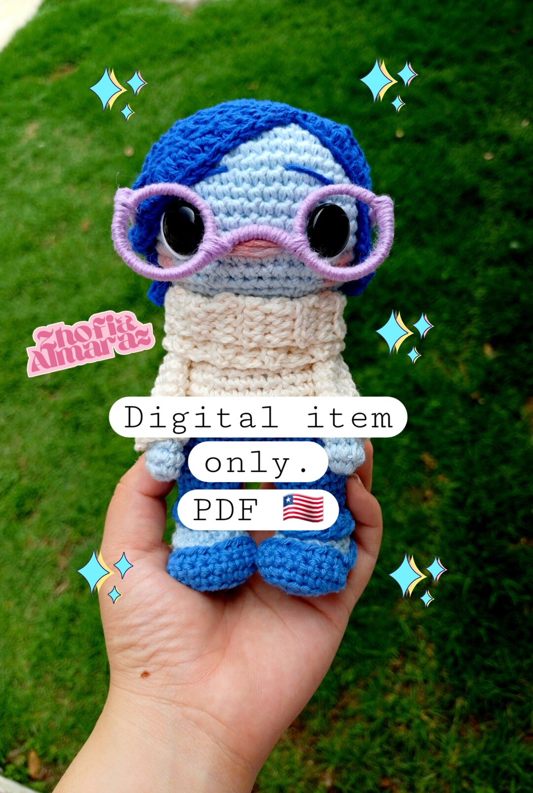 Sadness Inside Out AMIGURUMI INSPIRED Crochet Pattern - Etsy