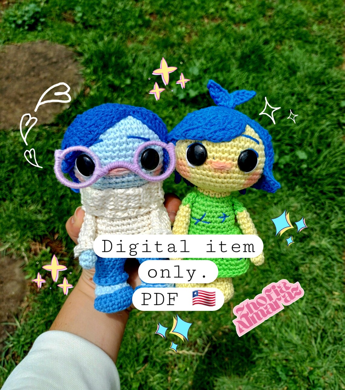 Joy/ Sadness Bundle Inside Out AMIGURUMI INSPIRED Crochet Pattern - Etsy