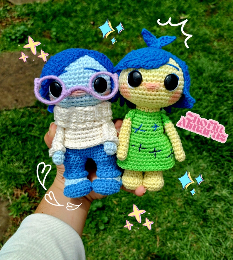 Joy/ Sadness Bundle Inside Out AMIGURUMI INSPIRED Crochet Pattern - Etsy