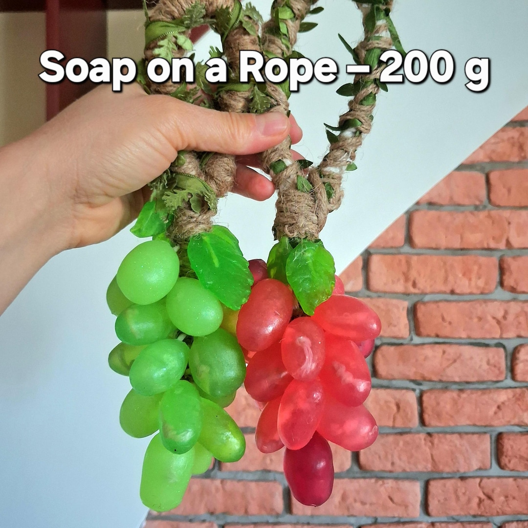Handmade Grape Soap on a Rope – Natural Fruit Cluster Soap, Juicy Scent ...