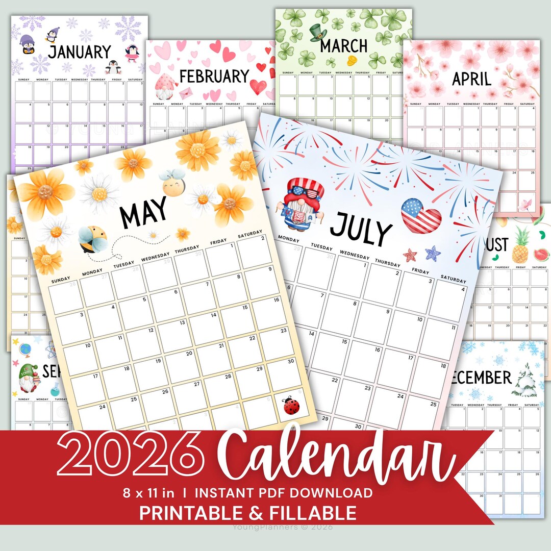 2026 Minimalist Calendar Printable | A4, US Letter (PDF Download) - Etsy
