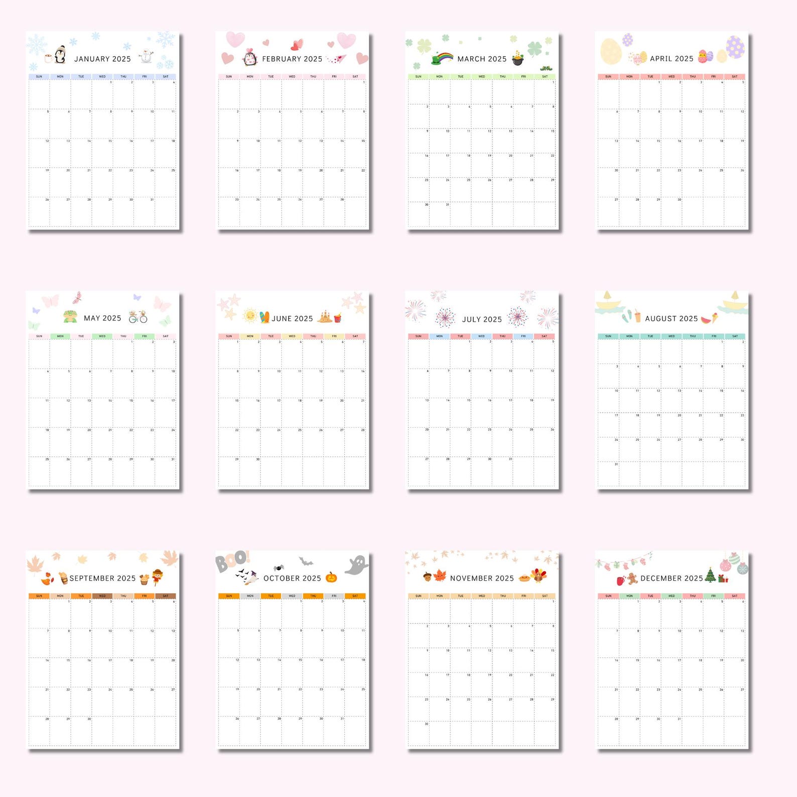 2025 Printable Monthly Calendar Portrait Monthly Planner With Photos ...