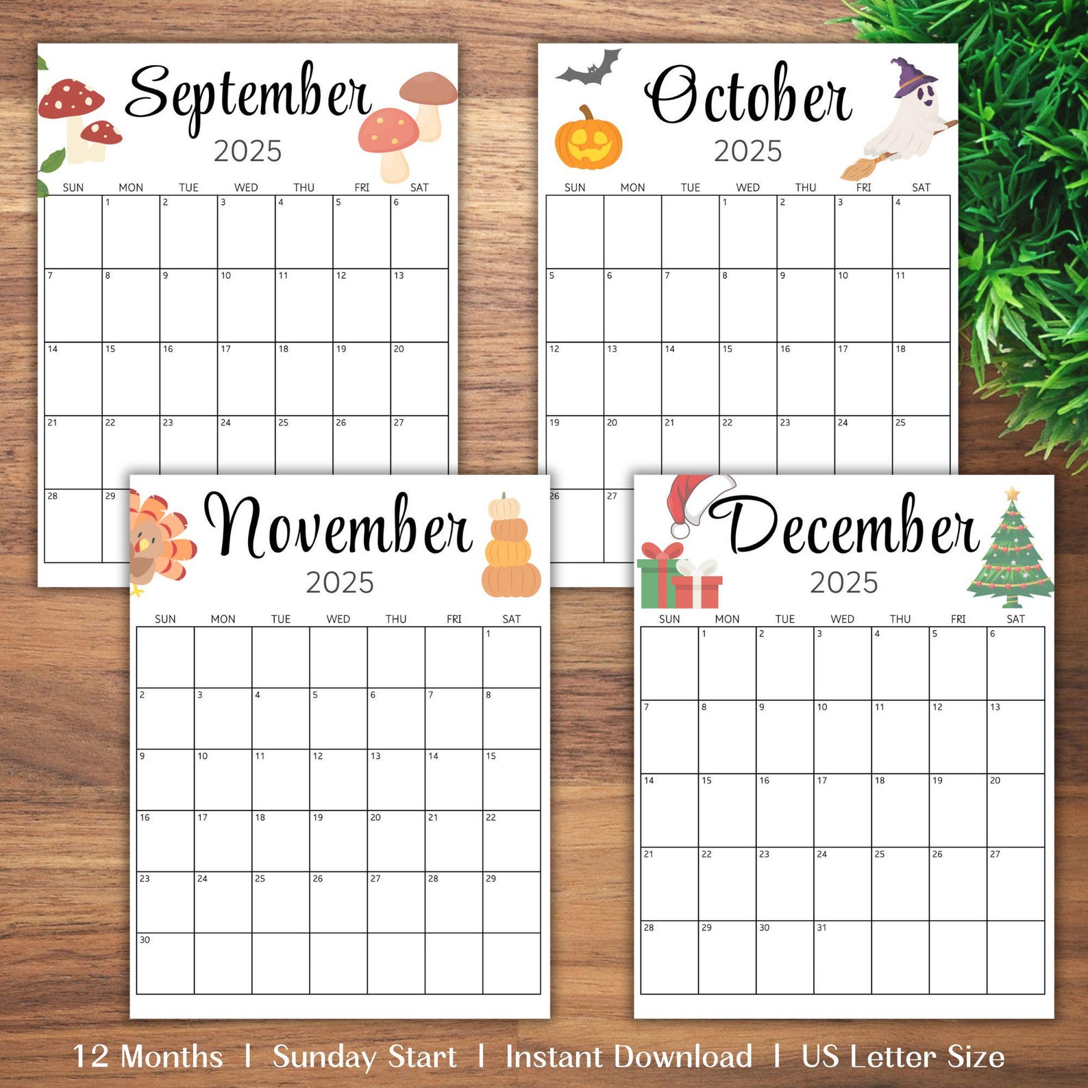 2025 Calendar Printable, Cute Kids Calendar 2025, Wall Calendar PDF ...