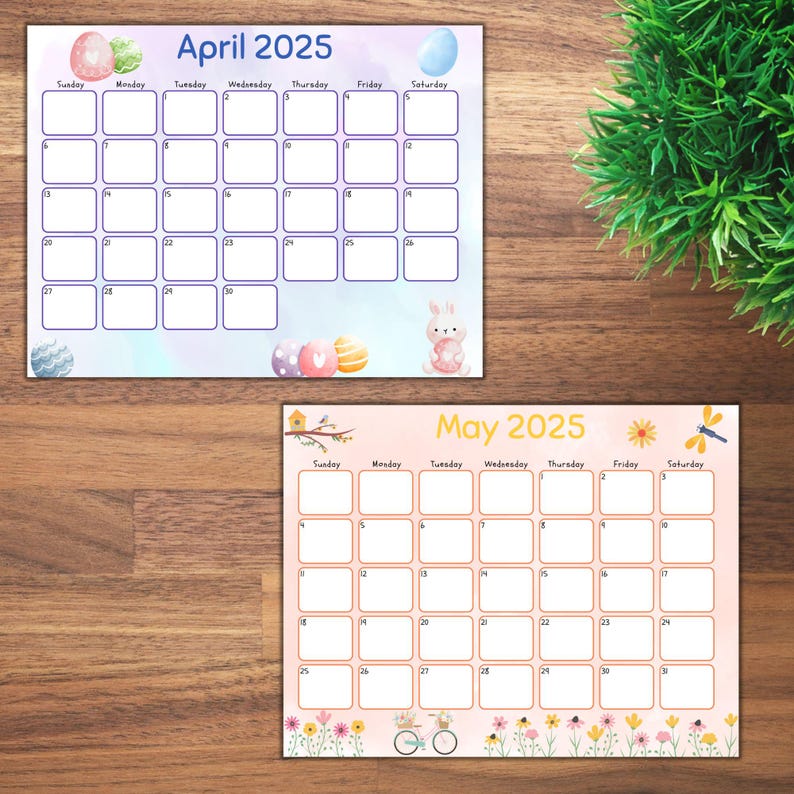 2025 Calendar Printable, Cute Kids Calendar 2025, Wall Calendar PDF ...