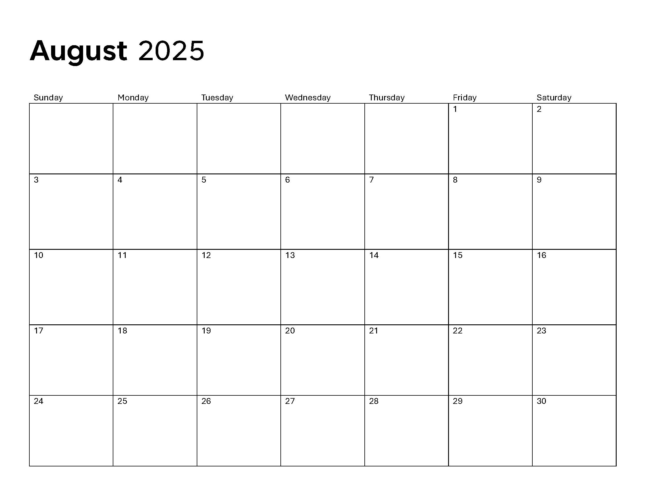 2025 Editable Monthly Calendar, Minimalist Black & White Printable ...