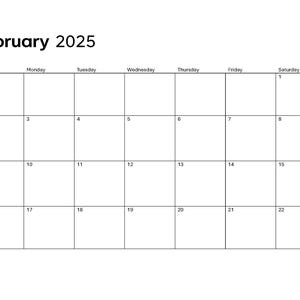 2025 Editable Monthly Calendar, Minimalist Black & White Printable ...
