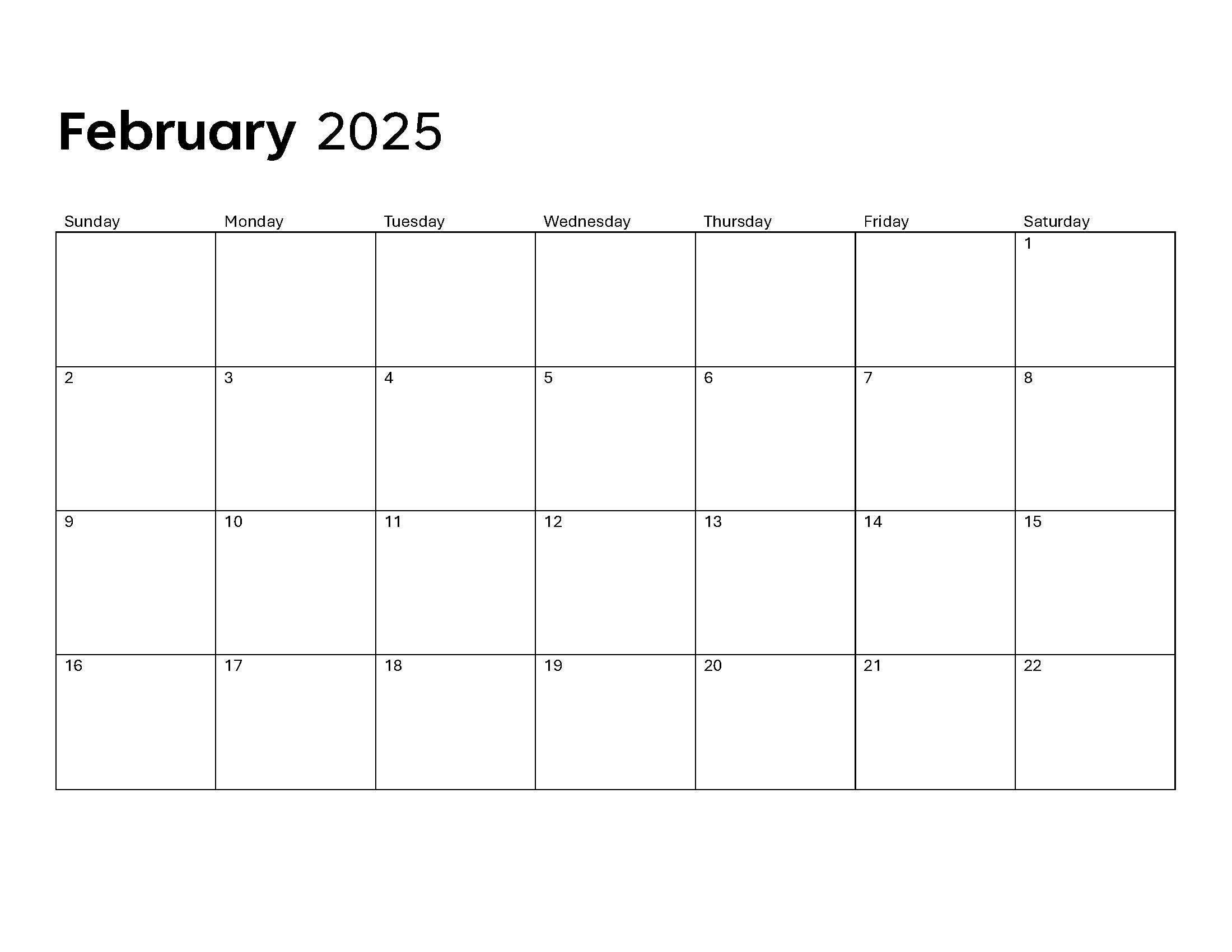 2025 Editable Monthly Calendar, Minimalist Black & White Printable ...