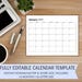 2025 Editable Monthly Calendar, Minimalist Black & White Printable ...