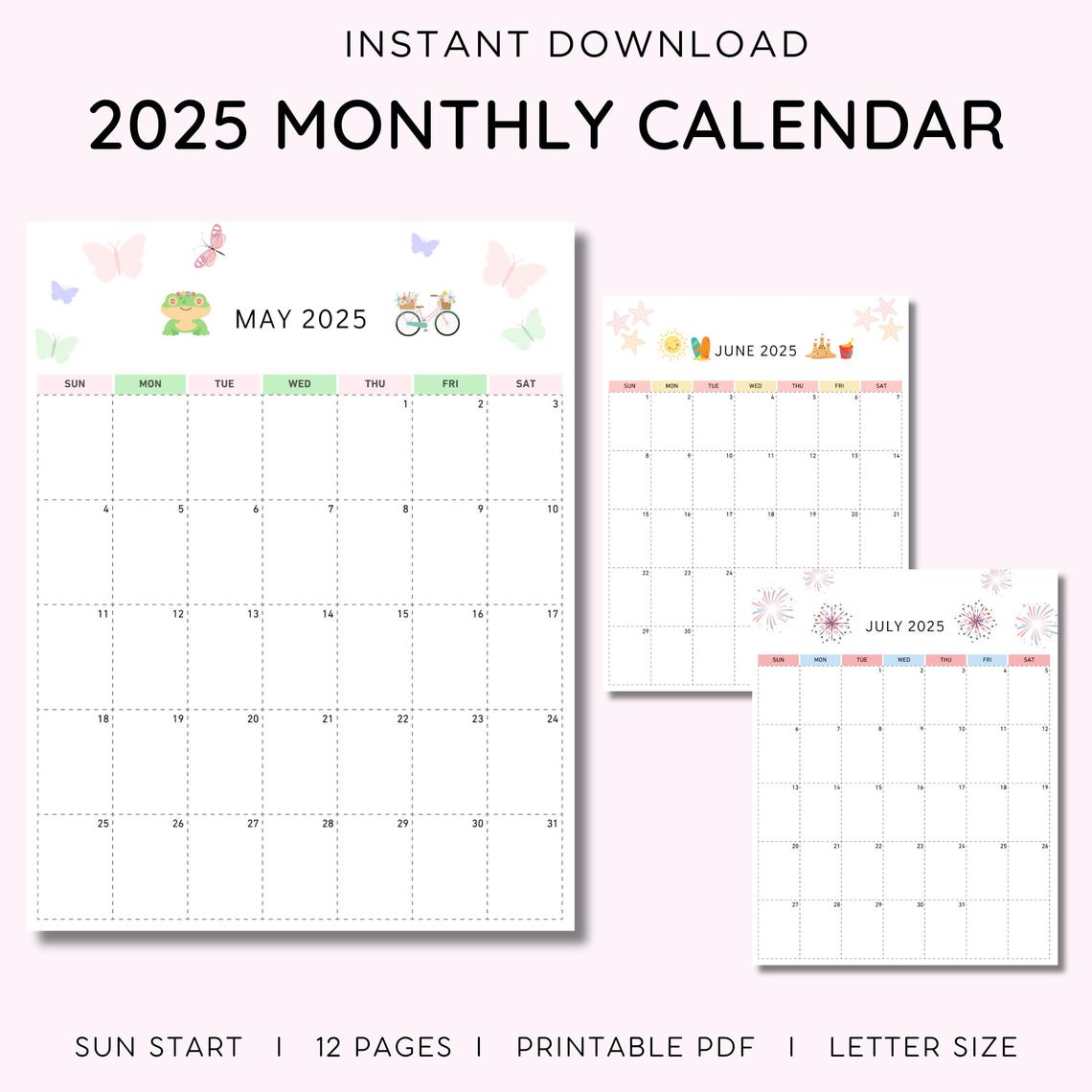 2025 Printable Monthly Calendar Portrait Monthly Planner With Photos ...