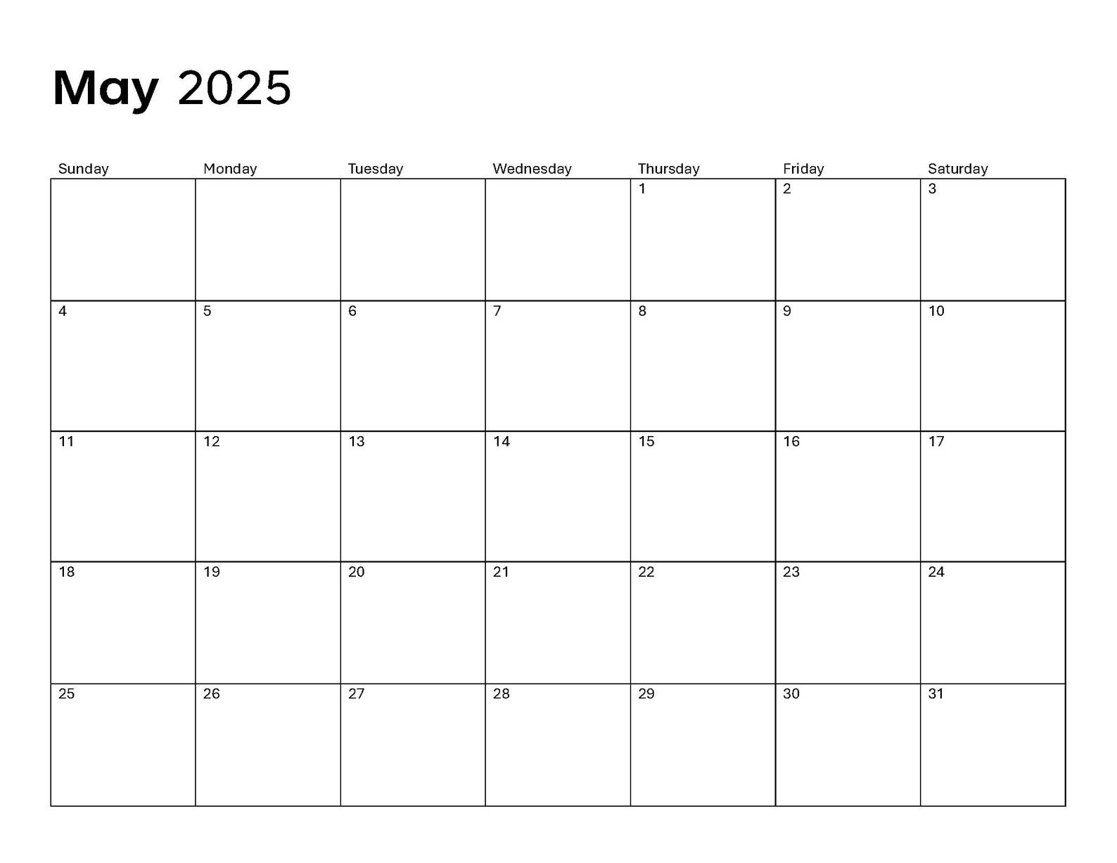 2025 Editable Monthly Calendar, Minimalist Black & White Printable ...