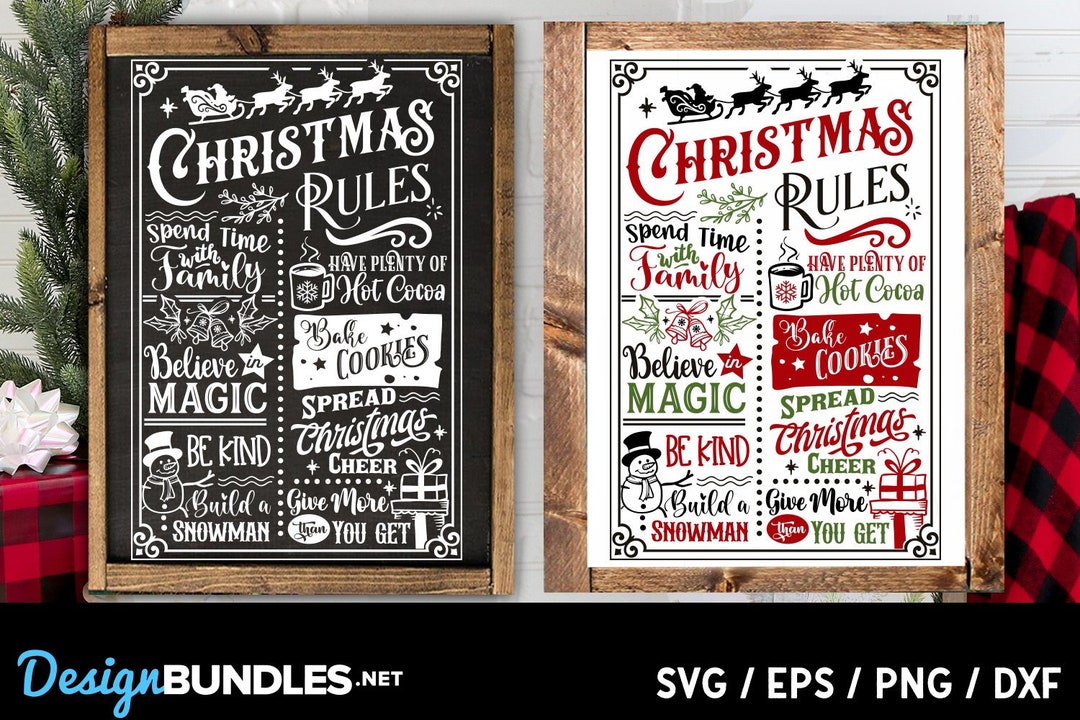 Christmas Rules Poster SVG - Etsy