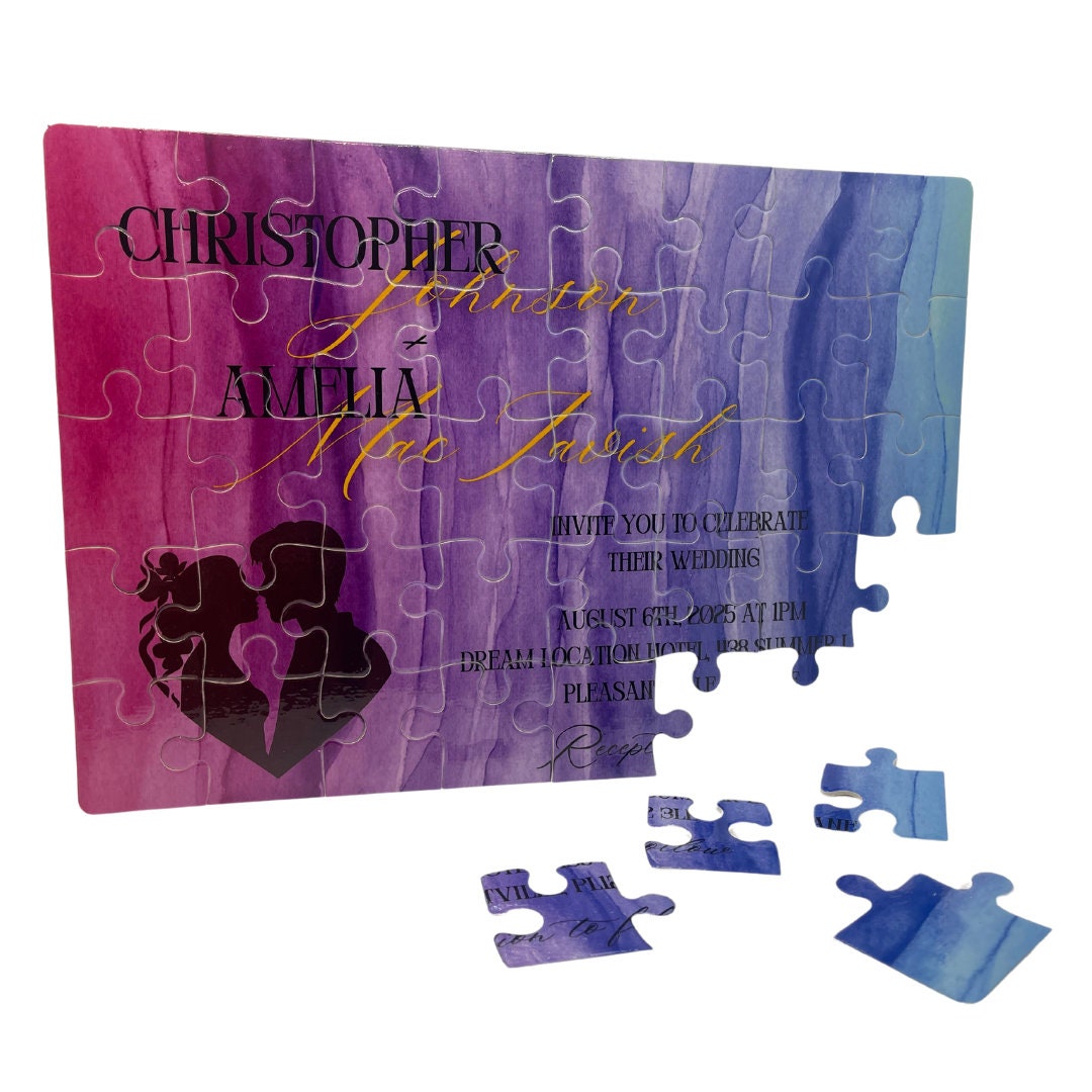 Customizable Puzzle Invite, Wedding Invite, Puzzle Invite, Puzzle Print ...
