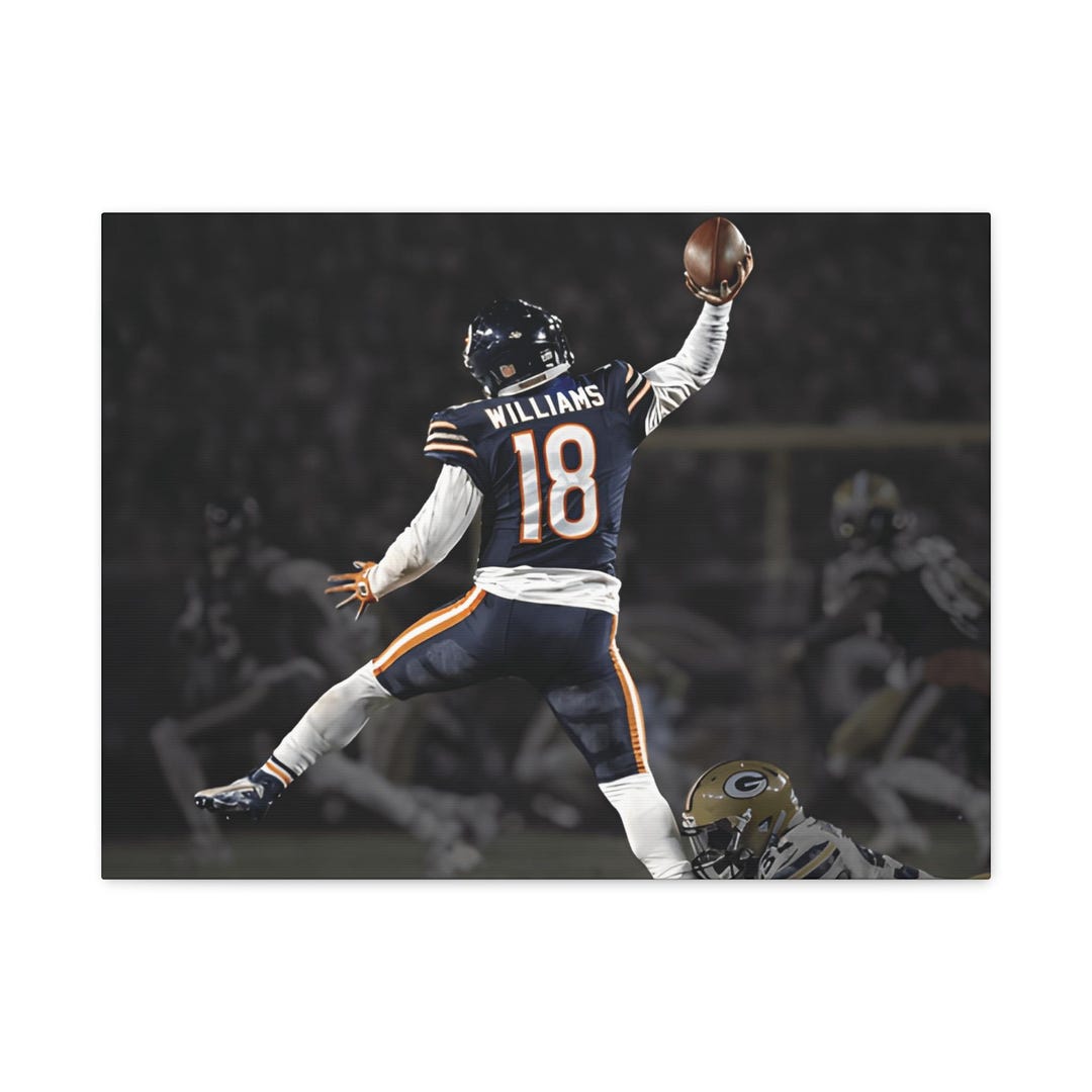 Caleb Williams "jump Man" Canvas Wall Art | Chicago Bears Football ...