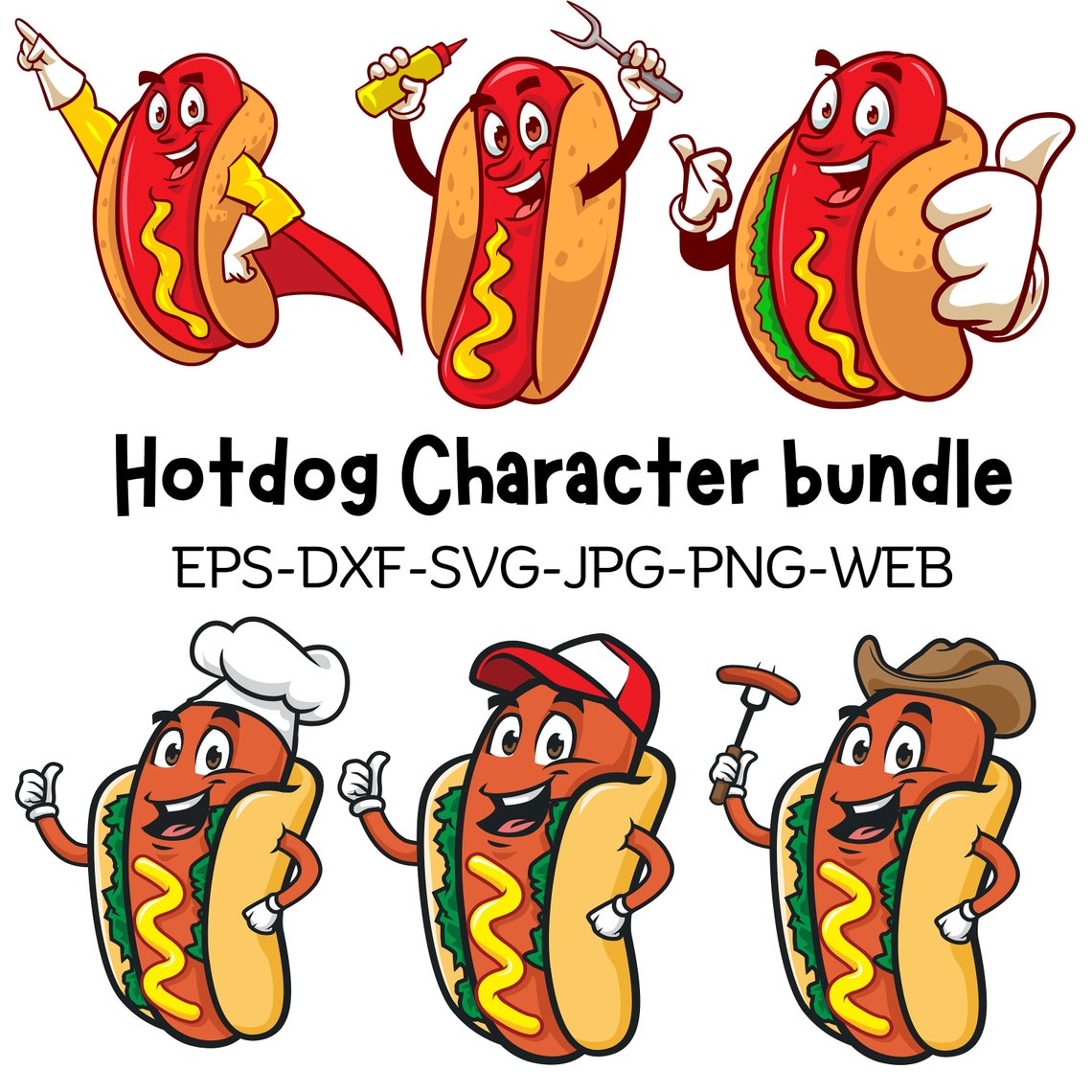 Hot Dog Clip Art\food Svg Bundle\fastfood Stickers\food Truck Stickers ...